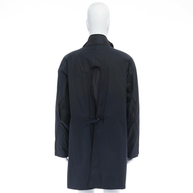 runway RAF SIMONS SS07 blue dual layered exposed lining zip up long coat EU50 L at 1stDibs | raf ...