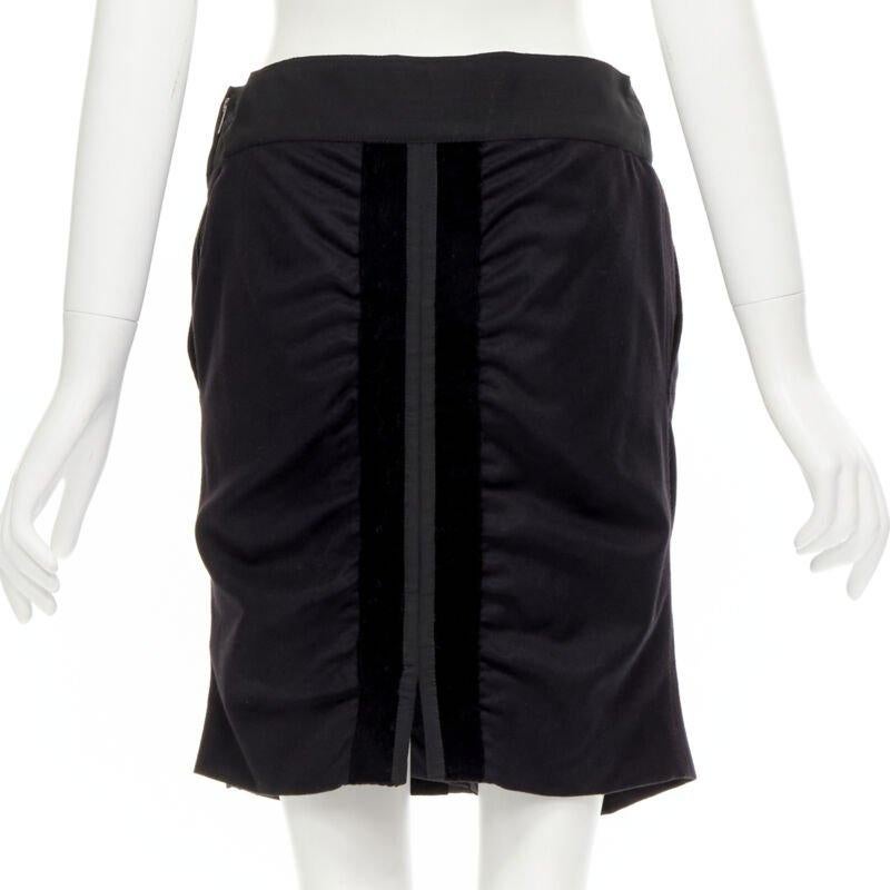 runway YVES SAINT LAURENT Tom Ford 2002 black velvet ribbon trim wool ...