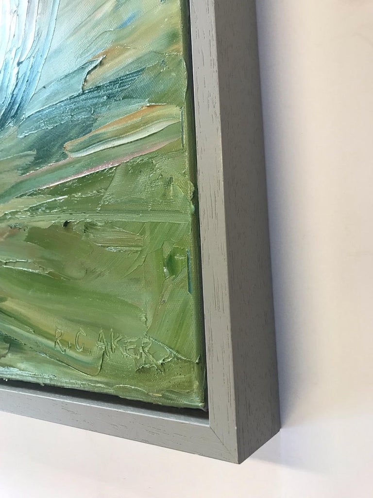 Rupert Aker - Big Bales July, Contemporary Landscape Painting, Textured ...