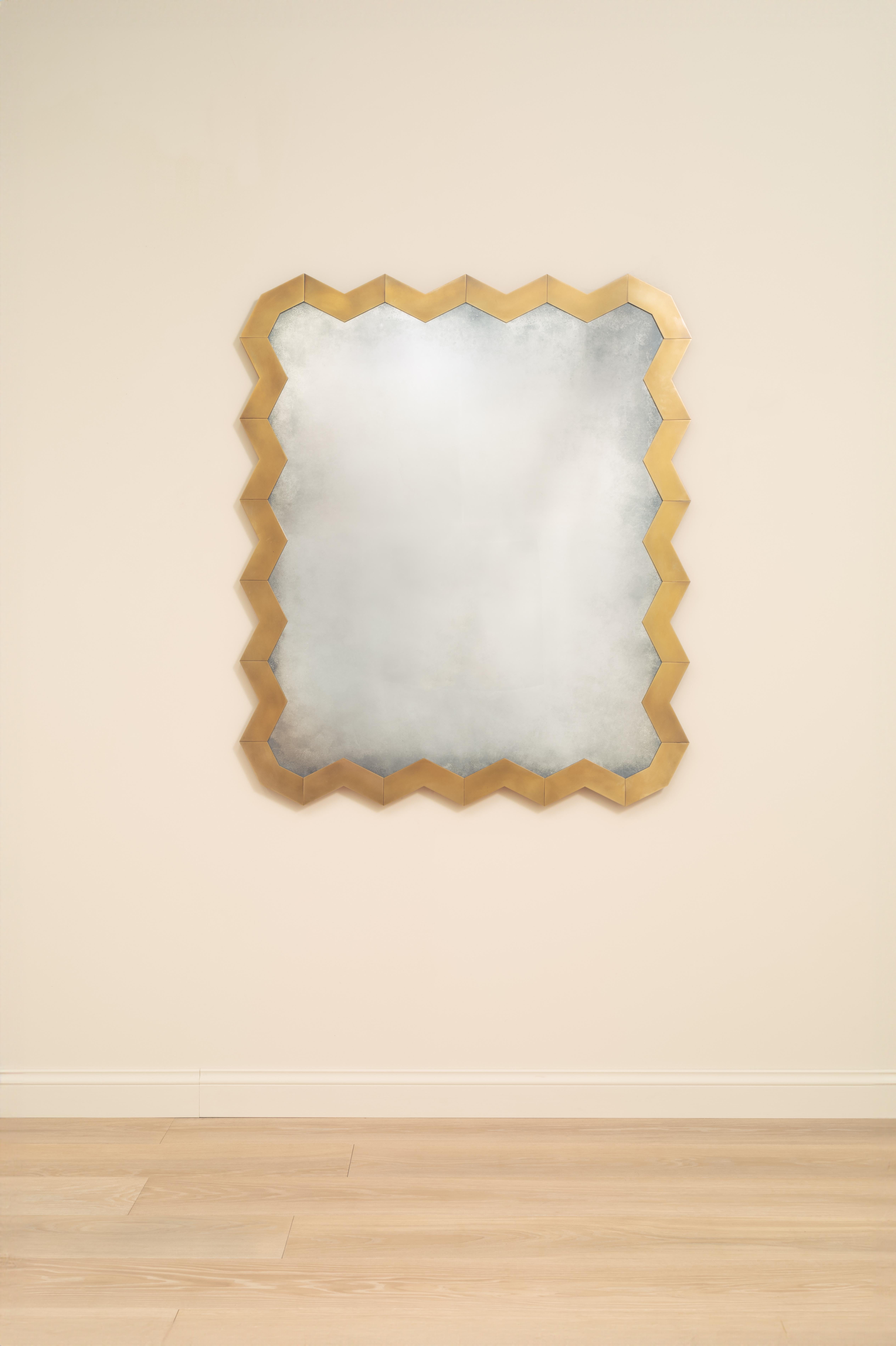 Rupert Bevan Brass Chevron Mirror - Medium For Sale at 1stDibs