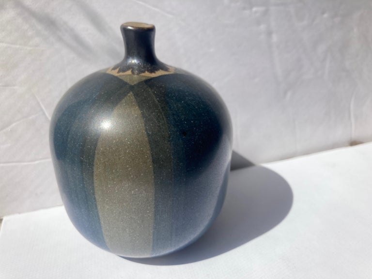 Rupert Deese, Blue, Ceramic/Stoneware" Apple" Sculpture, Paperweight ...