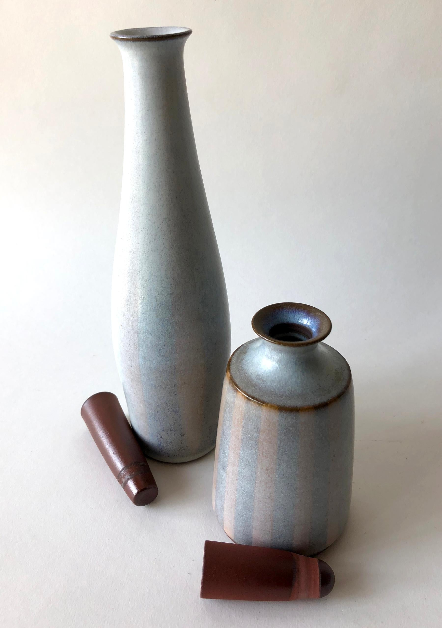 Rupert Deese Stoneware Pair of California Studio Bottle Decanters For ...
