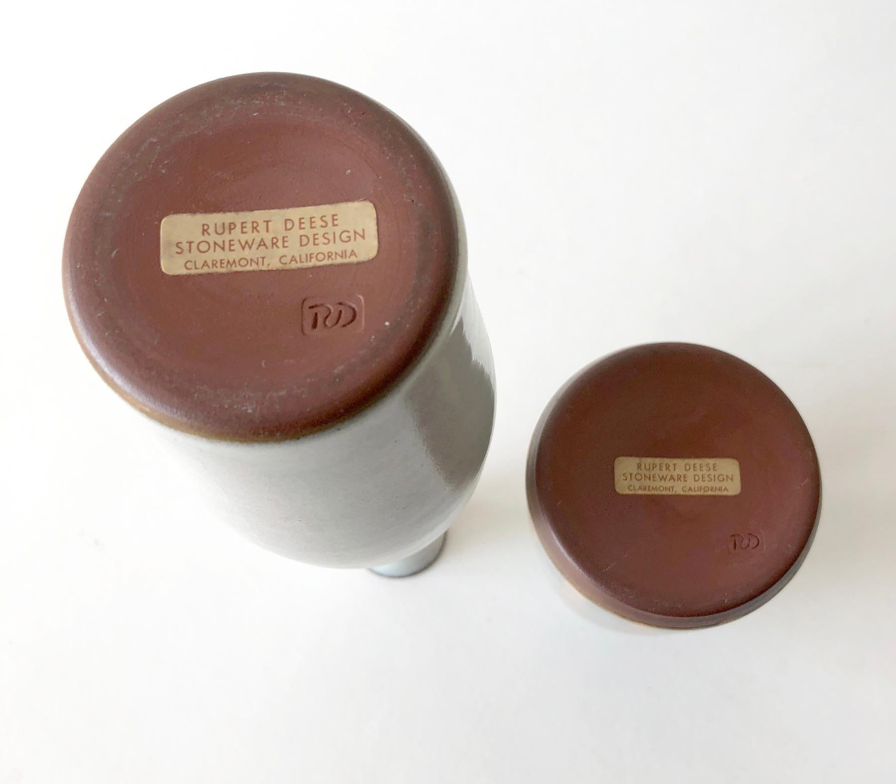 Rupert Deese Stoneware Pair of California Studio Bottle Decanters For ...