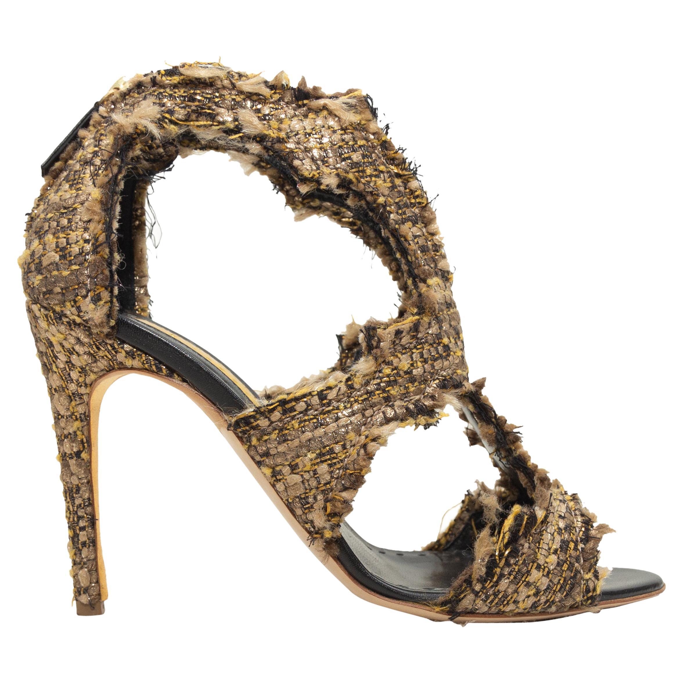 MCM "Visetos" Canvas and Suede Monogram Tan Lace-Up High Top Sneakers ...