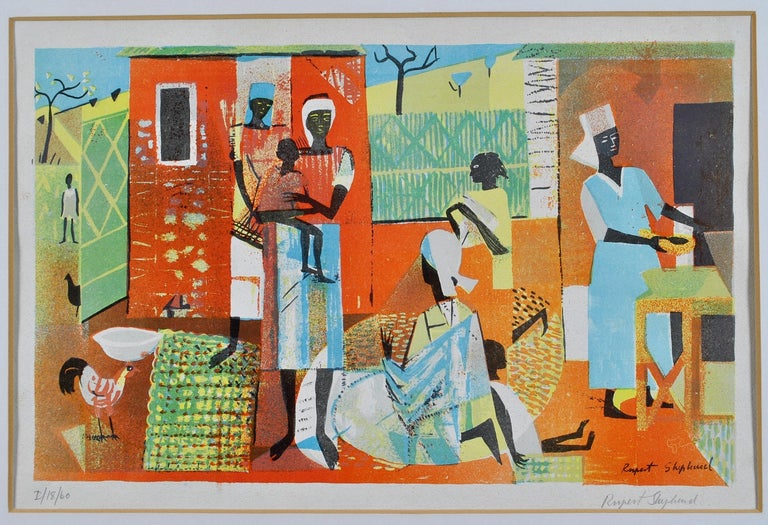 Rupert Shephard - African Interior - Mid Century Modern Cubist Colour ...
