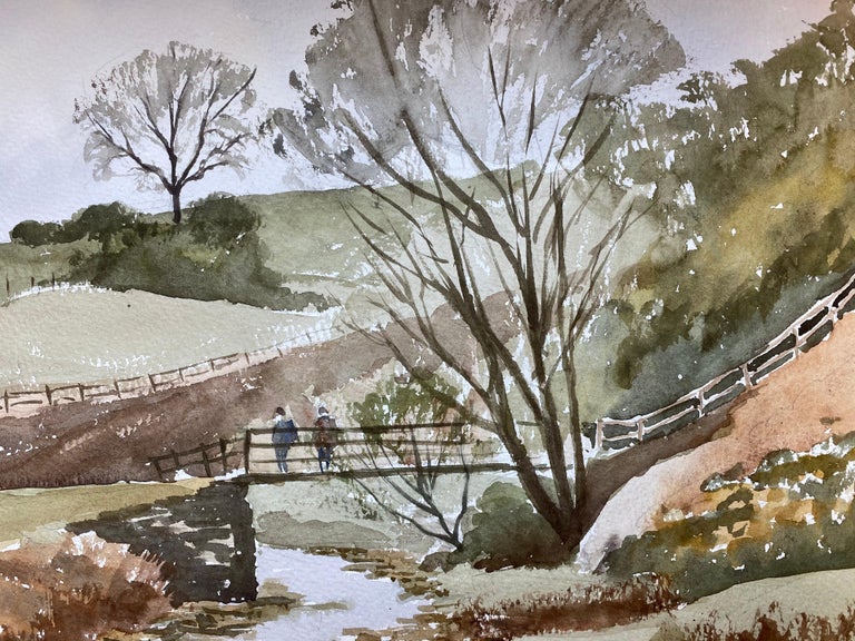 Rural River Countryside Landscape Original British Watercolour Painting ...