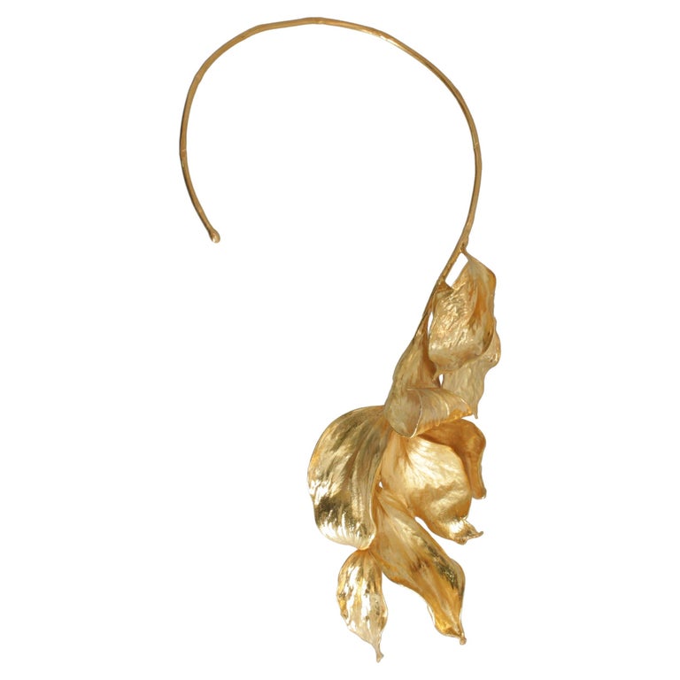 Ruscus 24 Carat Gold Plated Rusco Choker For Sale at 1stDibs