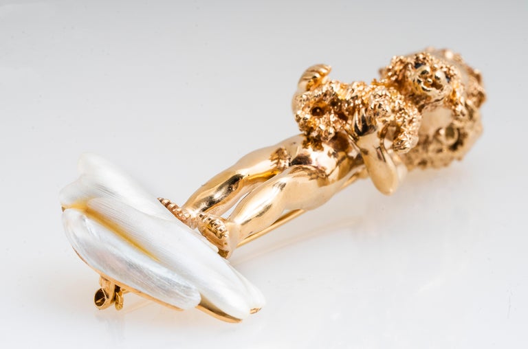 Ruser 14 Karat Yellow River Pearl and Sapphire Friday's Child and Dog ...