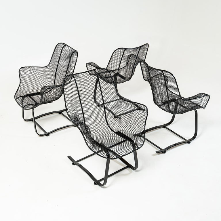 Russel Woodard Sculptura Bounce Arm Chairs, Set of Four For Sale at 1stDibs
