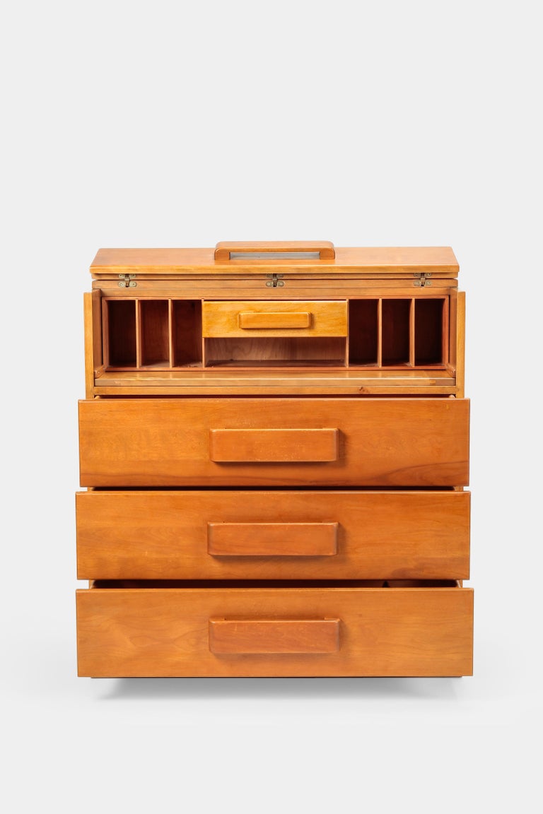 Attributed to Russel Wright American Modern Maple Secretaire Snyders ...