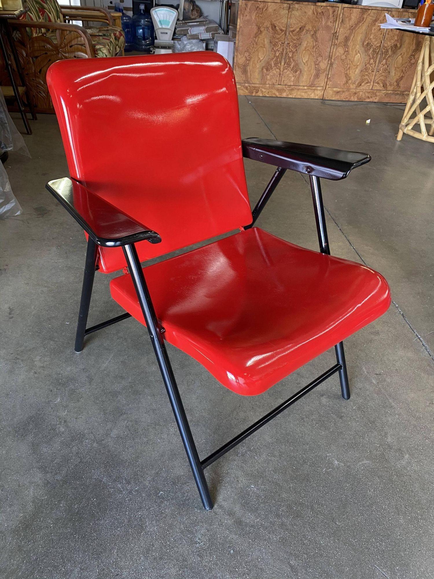 Russel Wright Outdoor/Patio Steel Folding Chair by Schwayder Bros, 5 ...
