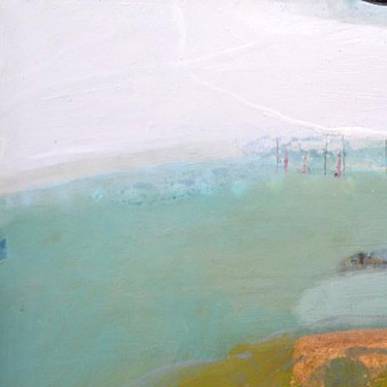 Russell Frampton - Roscanvel -contemporary abstract green and white oil ...