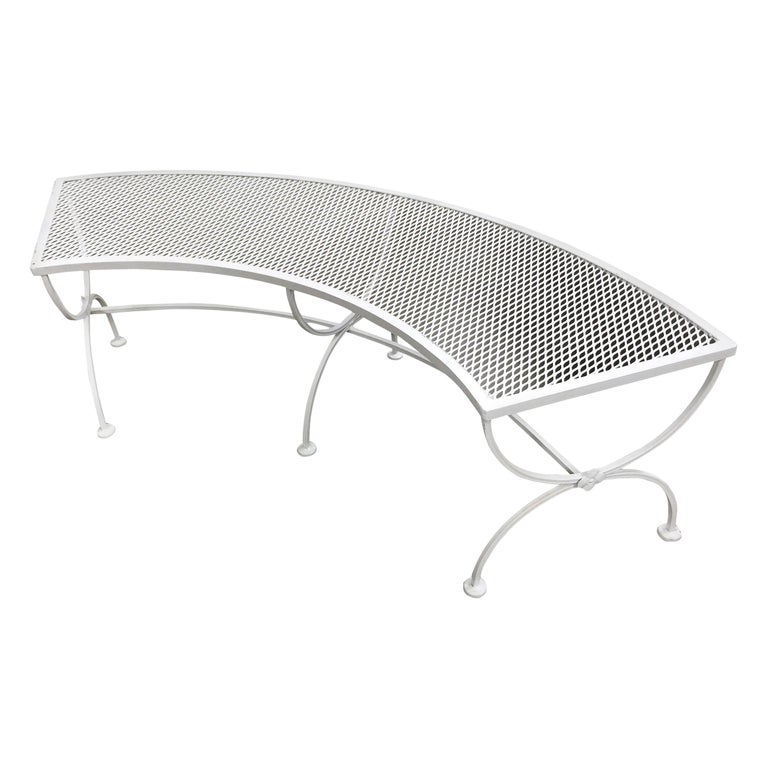 Russell Woodard Quarter Round Mesh Patio/Outdoor Bench at 1stDibs