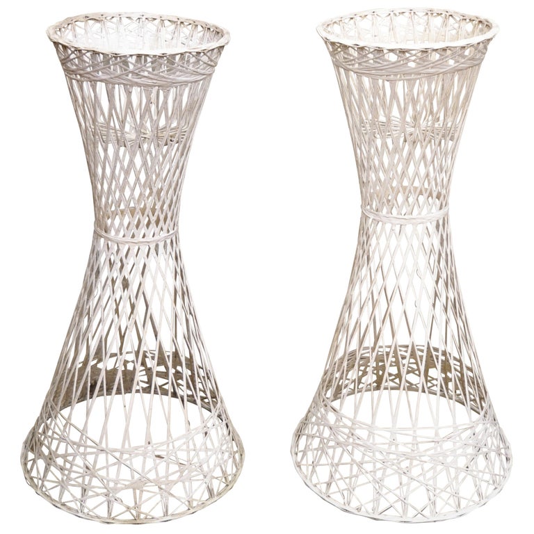 Russell Woodard Woven Fiberglass Mid-Century Modern Plant Pedestal ...