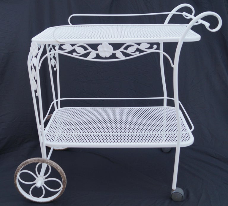 Russell Woodard Wrought Iron Bar Tea Serving Cart Mid Century Modern ...