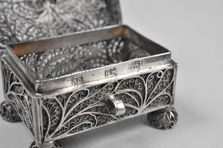Russian 88 Silver 1887 Filigree Spice Besamim Box For Sale at 1stDibs