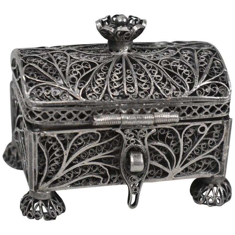 Russian 88 Silver 1887 Filigree Spice Besamim Box For Sale at 1stDibs