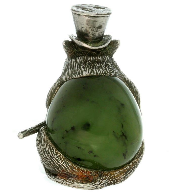 Russian Antique Imperial Nephrite Sterling Silver Rat Sculpture For ...