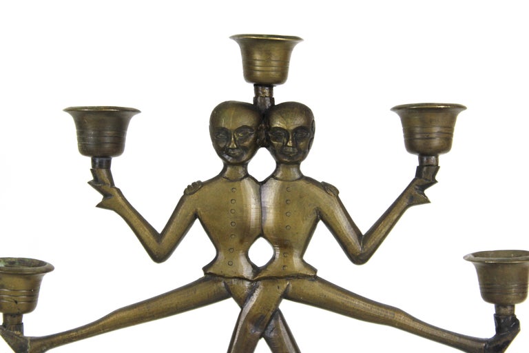 Russian Art Deco Heavy-Cast Bronze Candelabras with Dancing Cossack ...