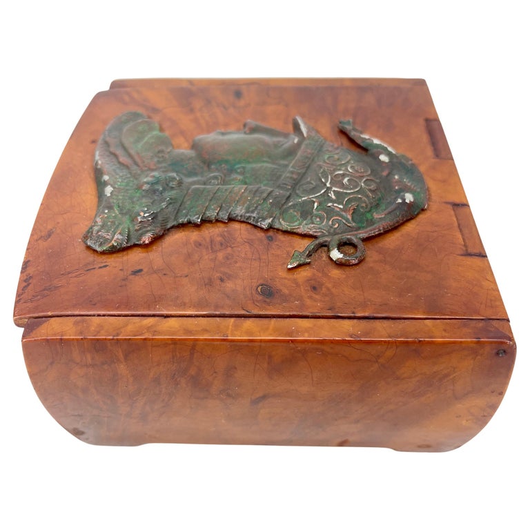 Russian Burlwood Box with Ancient Roman Soldier Decoration, circa 1810 ...
