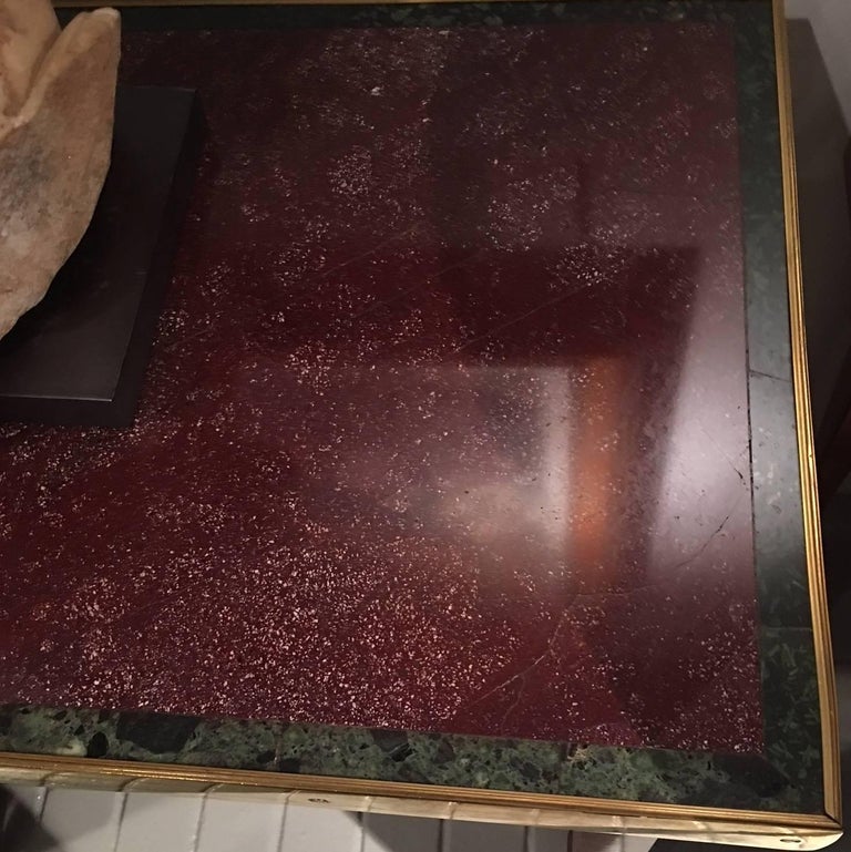 Russian Centre Table in Elm Root Topped with Porphyry and Bronze, circa ...