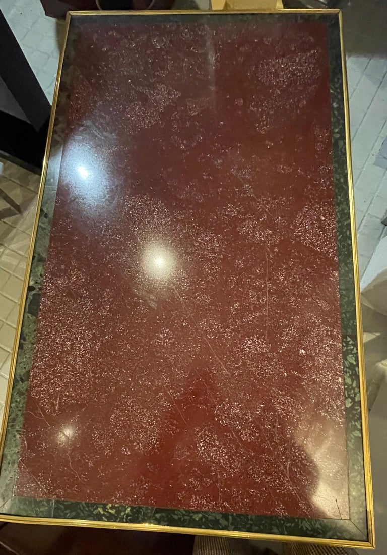 Russian Centre Table in Elm Root Topped with Porphyry and Bronze, circa ...