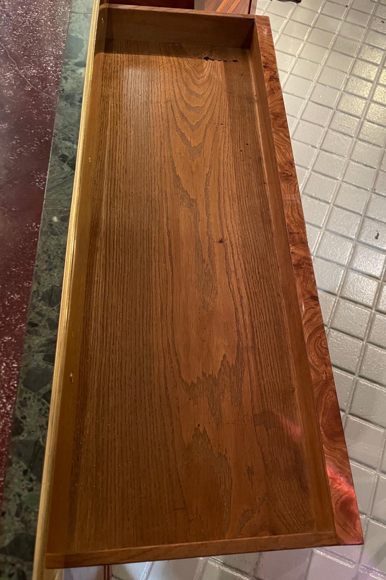 Russian Centre Table in Elm Root Topped with Porphyry and Bronze, circa ...