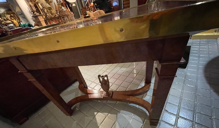 Russian Centre Table in Elm Root Topped with Porphyry and Bronze, circa ...