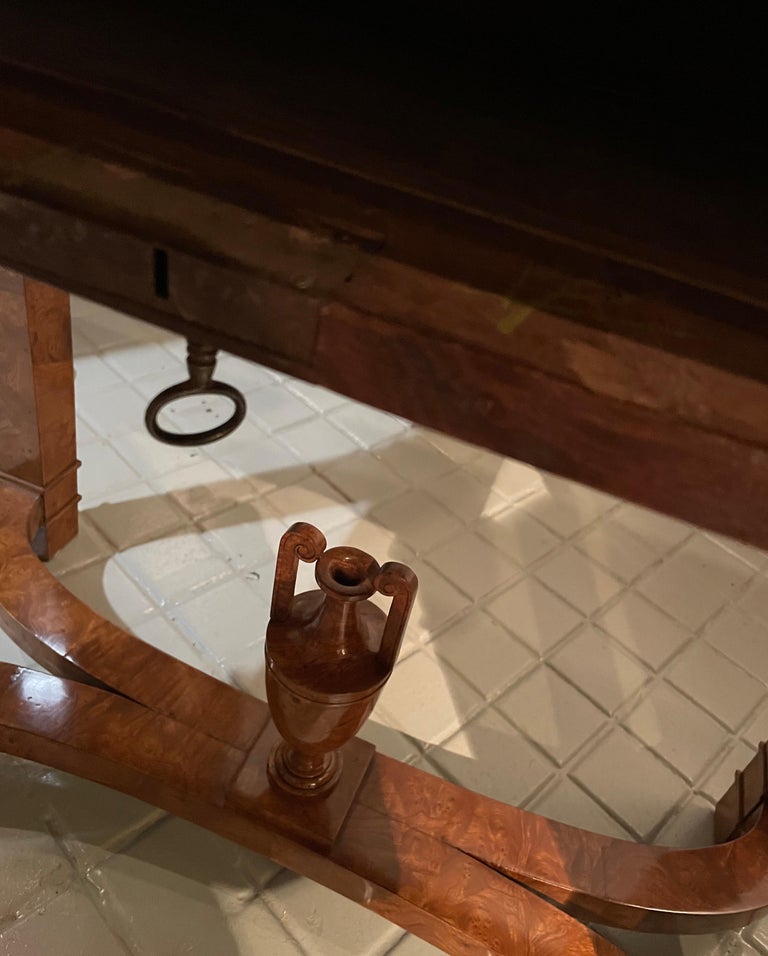 Russian Centre Table in Elm Root Topped with Porphyry and Bronze, circa ...