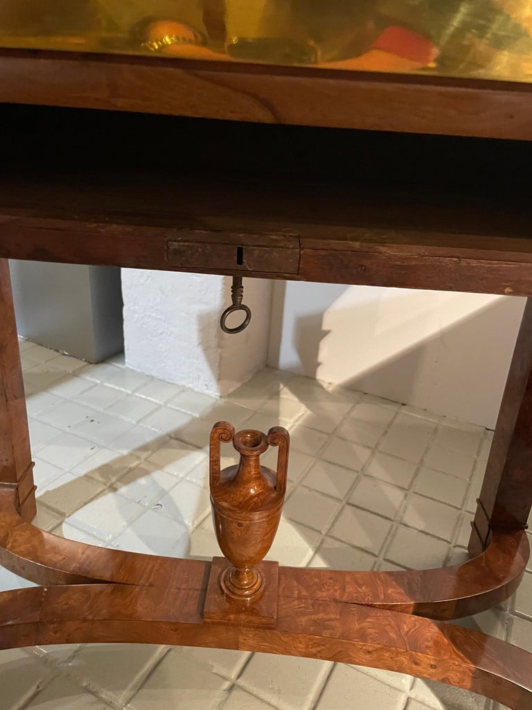 Russian Centre Table in Elm Root Topped with Porphyry and Bronze, circa ...