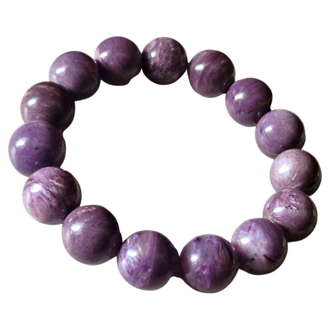 Pink Rhodochrosite Beaded Stretch Bracelet For Sale at 1stDibs