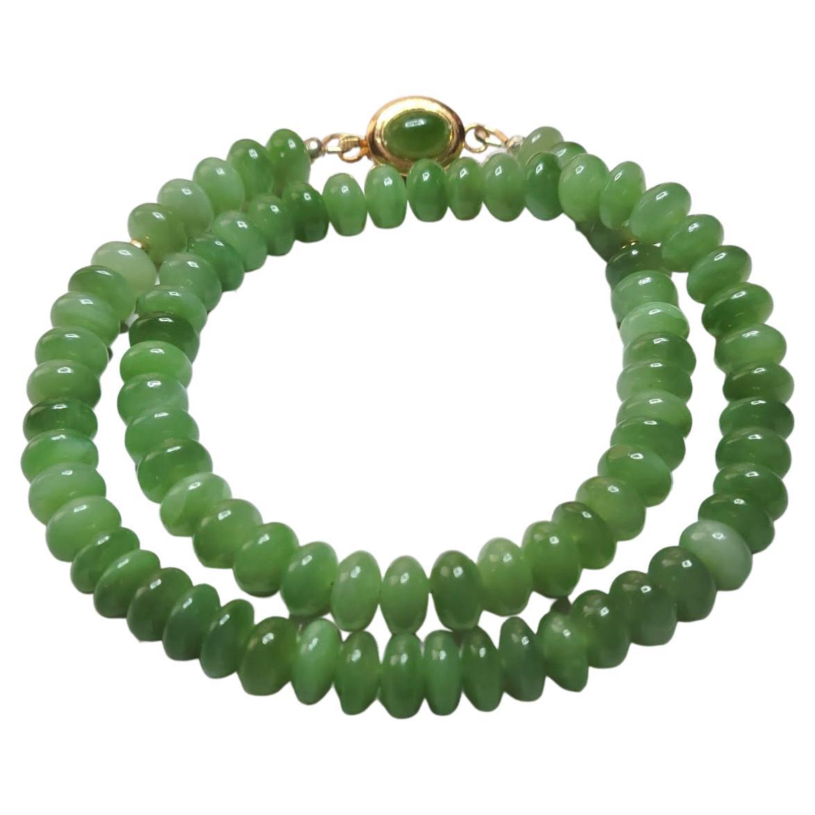 Russian Chatoyant Jade Necklace For Sale at 1stDibs