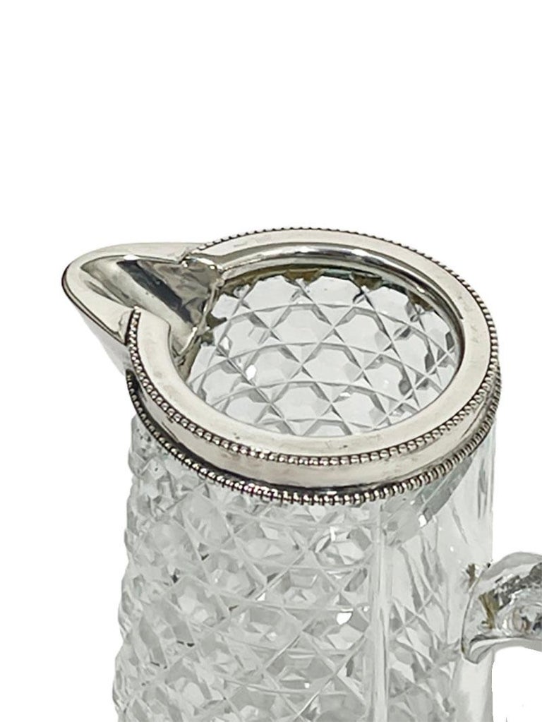 Russian Crystal Cut with Dutch Silver Spoon Vase and Milk Jug, ca. 1880 ...
