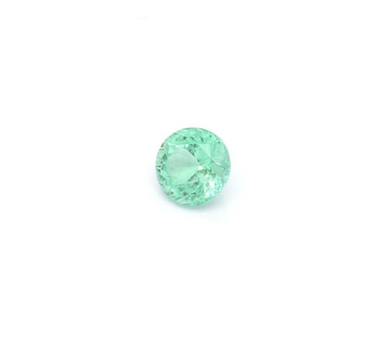 Russian Emerald Round Cut Gem 0.51 Carat Weight ICL Certified For Sale ...