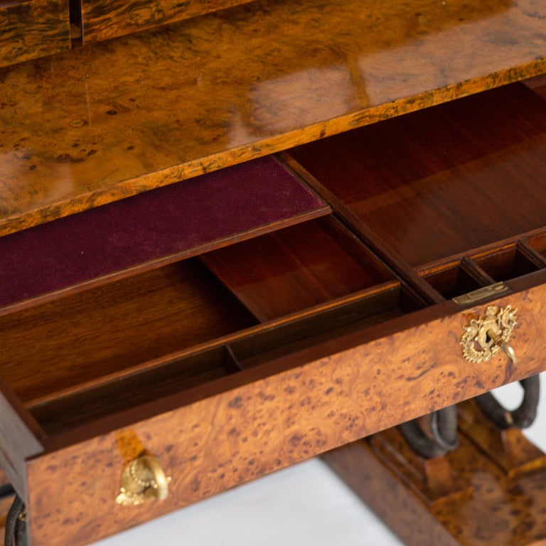 Russian Empire Dressing Table with Mahogany Carvings and Gilt Bronzes ...
