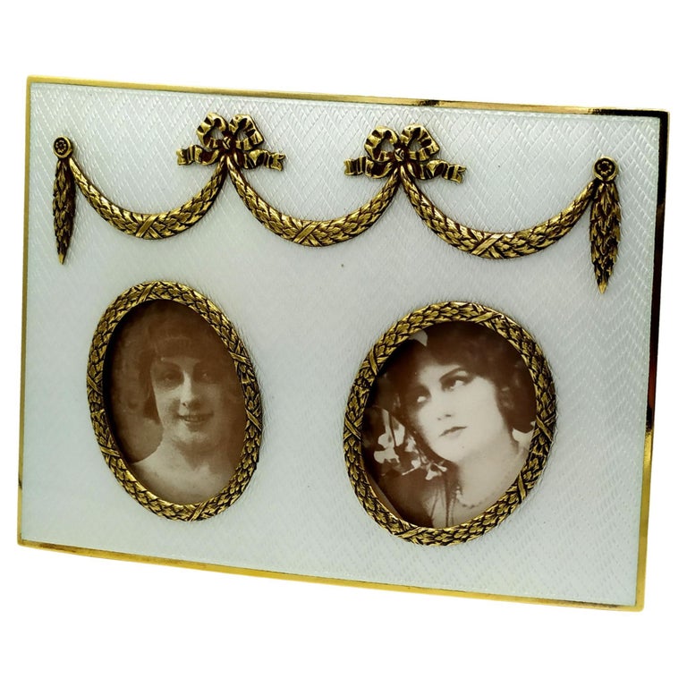 Russian Empire Fabergè style Rectangular photo frame with 2 oval ...