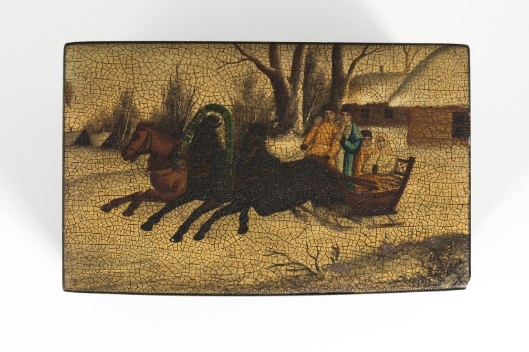 Russian Hand-Painted Lacquered Tea Box For Sale at 1stDibs | russian ...