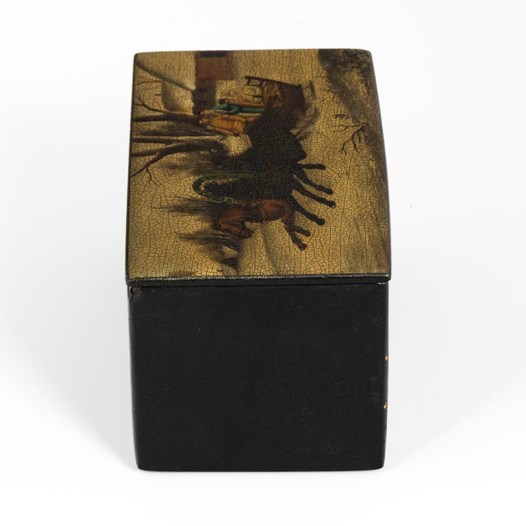 Russian Hand-Painted Lacquered Tea Box For Sale at 1stDibs | russian ...