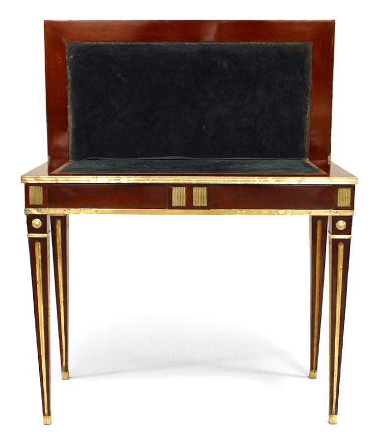 Russian Neoclassic Mahogany Game Table For Sale at 1stDibs