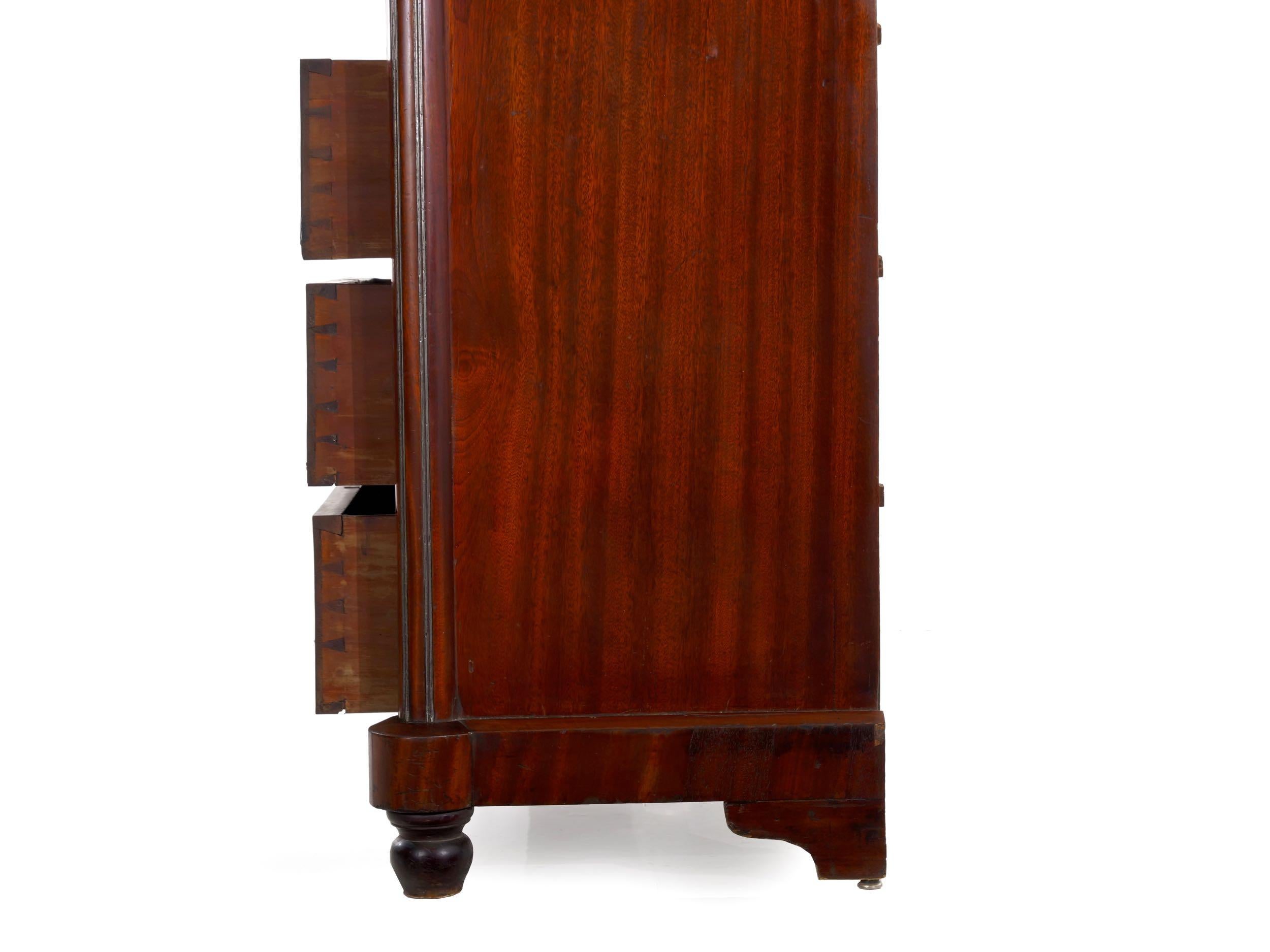 Russian Neoclassical Antique Mahogany Armoire Cabinet over Chest of ...