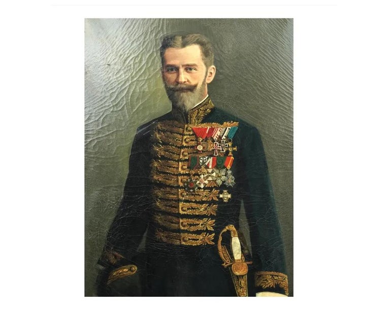 Russian Oil Portrait Painting by A. Hartmann For Sale at 1stDibs