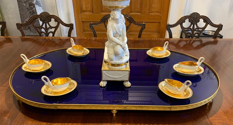 Russian Ormolu and Cobalt Glass Surtout de Table or Plateau at 1stDibs