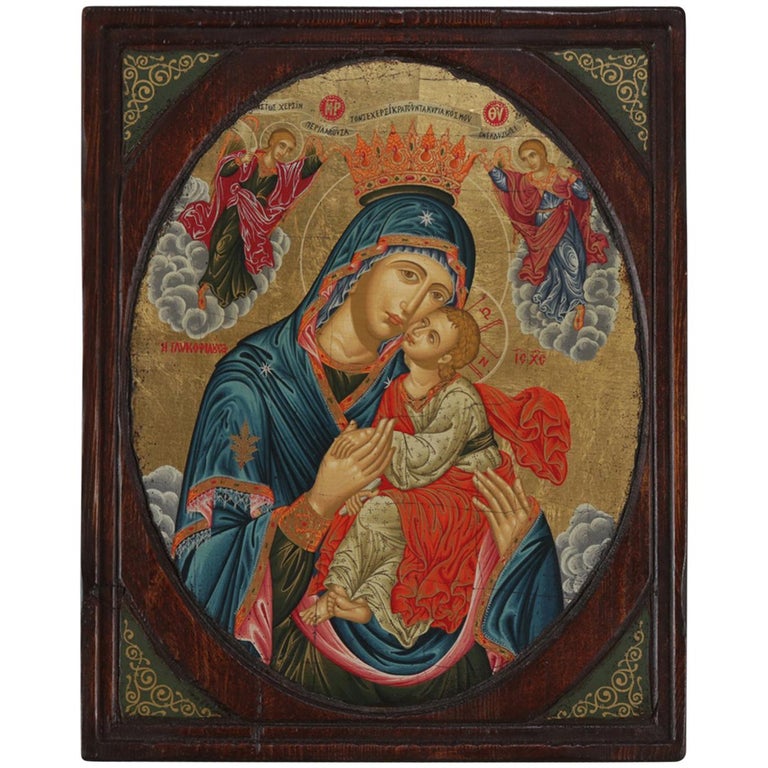 Russian Orthodox Icon, Mother Mary with Christ Child, 20th Century at ...