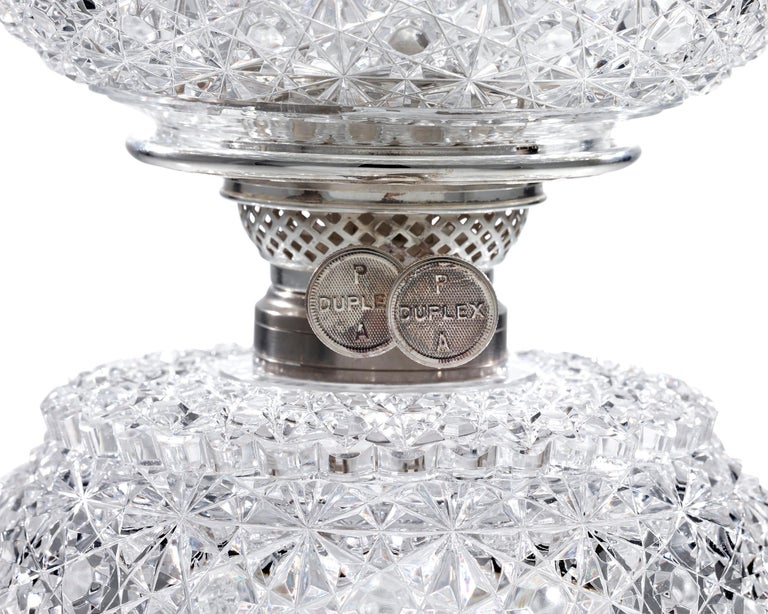 Russian Pattern Cut-Glass Oil Lamp by Hawkes at 1stDibs