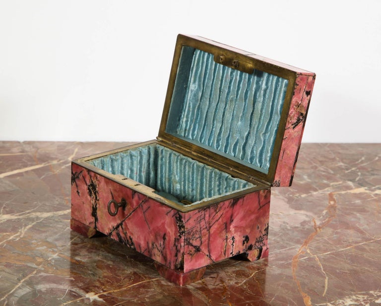 Russian Pink Rhodonite Hard-Stone Table Box, circa 1950 at 1stDibs