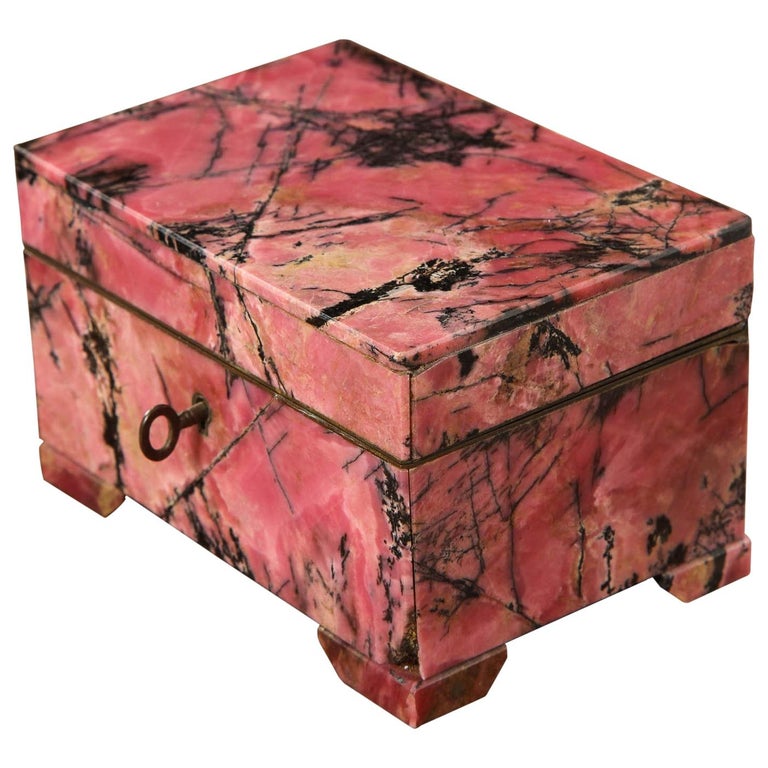 Russian Pink Rhodonite Hard-Stone Table Box, circa 1950 at 1stDibs