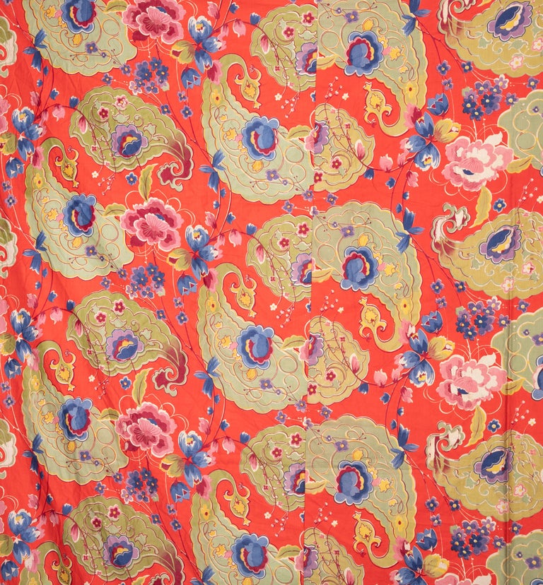 Russian Printed Cotton Fabric Panel, Mid-20th Century or Earlier For ...
