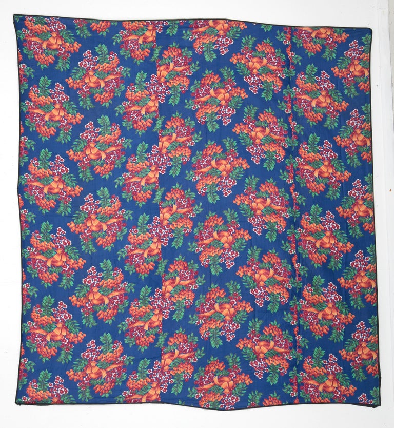 Russian Roller Printed Cotton Fabric Panel, Mid-20th Century or Earlier ...