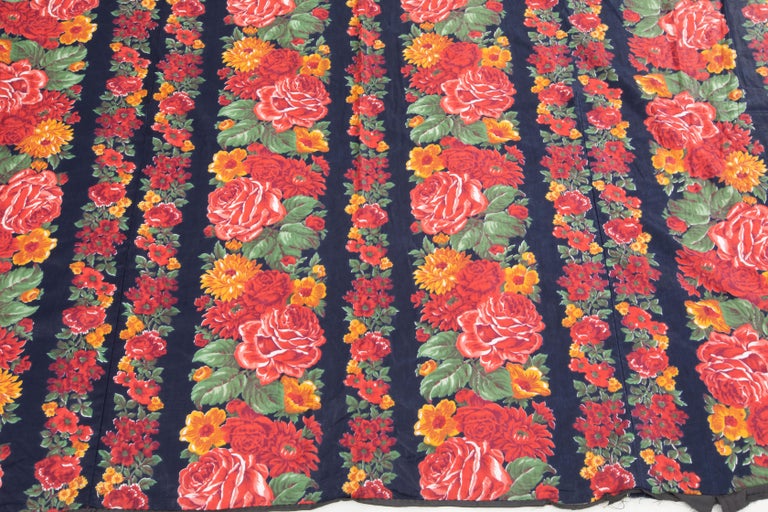 Russian Roller Printed Cotton Fabric Panel, Mid-20th Century or Earlier ...