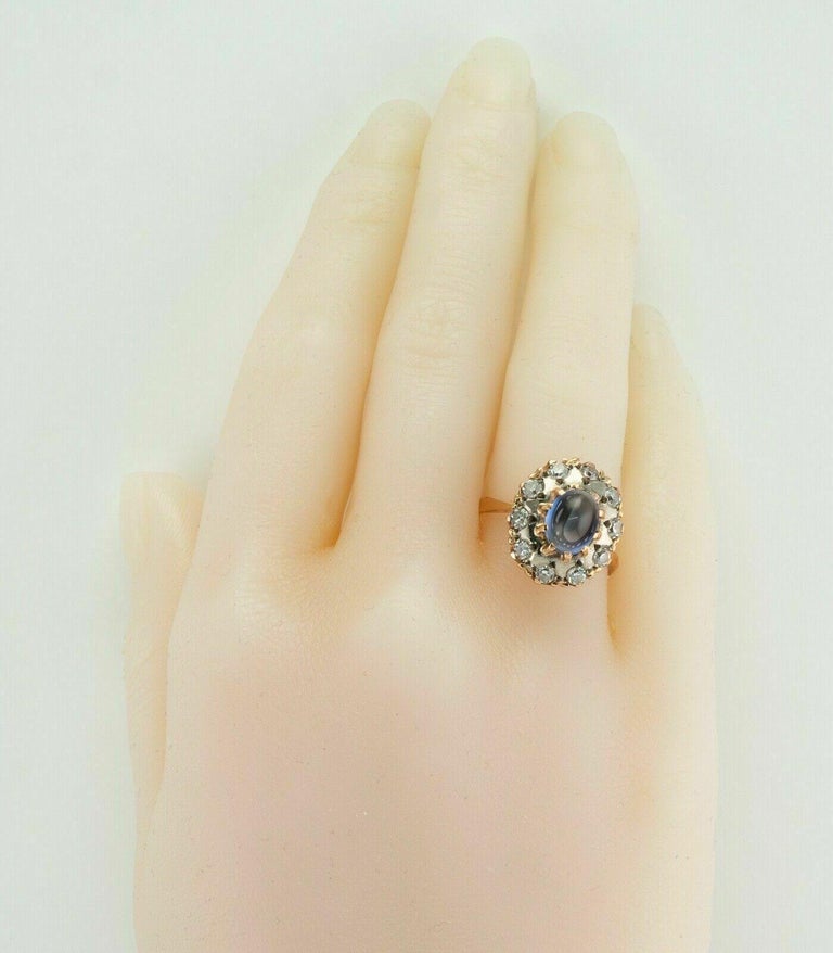 Russian Sapphire Ring CZ 14K Rose Gold USSR Soviet Russia For Sale at ...